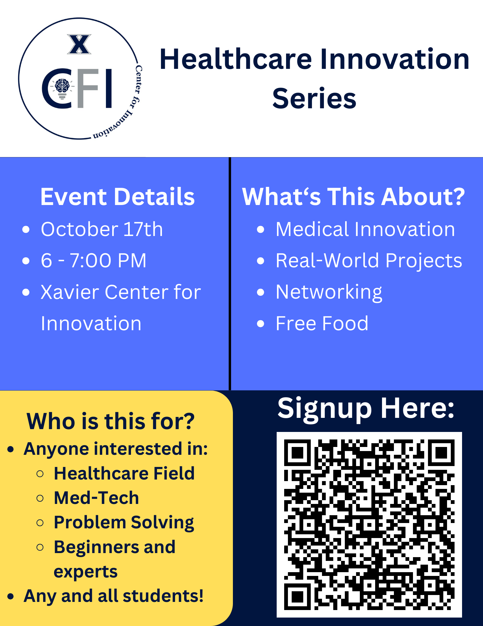 Event: Health Innovation Night - Center for Innovation | Xavier University